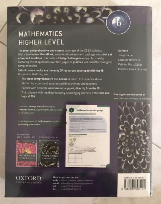 IB HL Math Textbook, Hobbies & Toys, Books & Magazines, Textbooks on ...