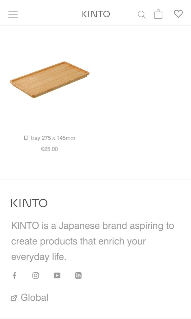 Japanese KINTO Wooden Serving Tray - Big & Light, Furniture & Home ...
