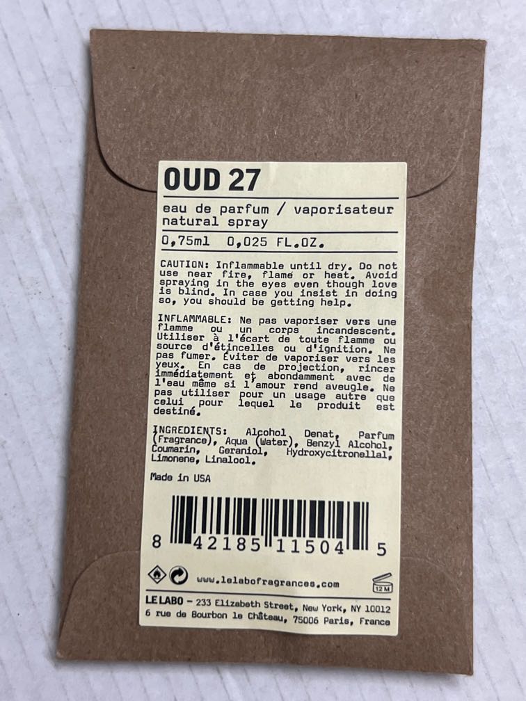 Le Labo Perfume Sample, 美容＆化妝品, 健康及美容 - 香水＆香體噴霧 - Carousell