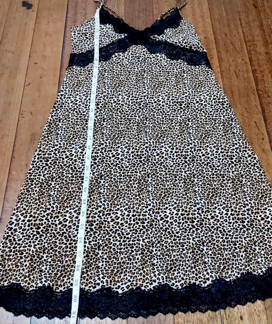 Leopard Print Nightwear/Lingerie/Nighties/Silk/Satin, Women's Fashion ...