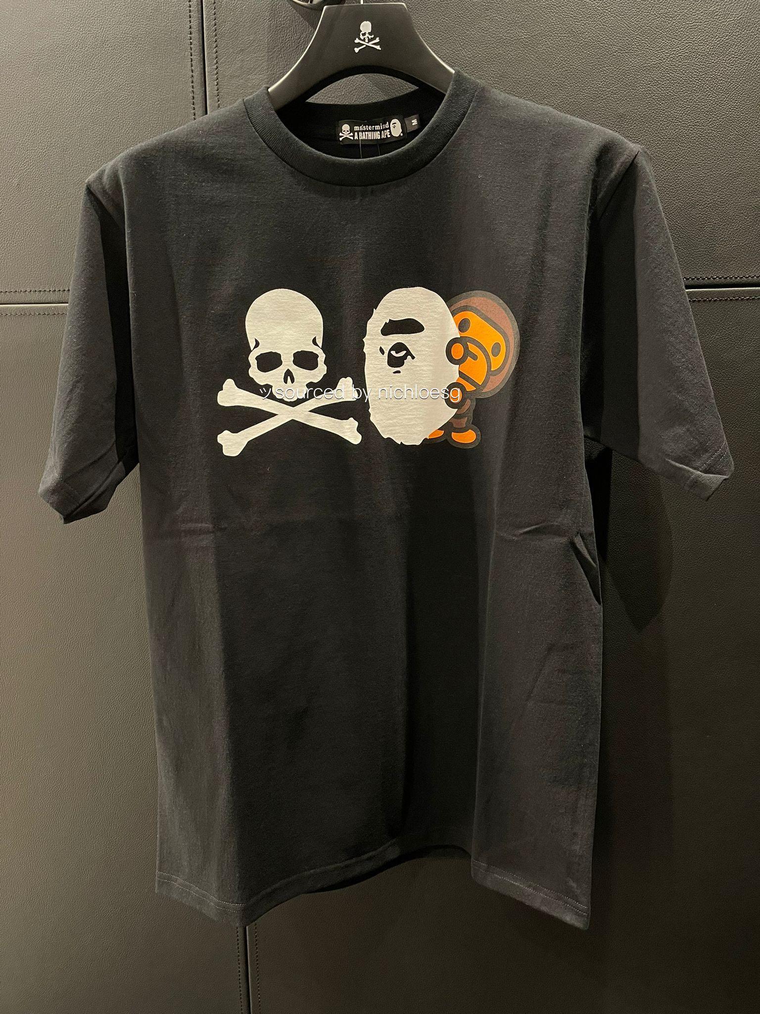 MASTERMIND JAPAN X BAPE 15TH ANNIVERSARY APE HEAD & MILO TEE, Men's ...
