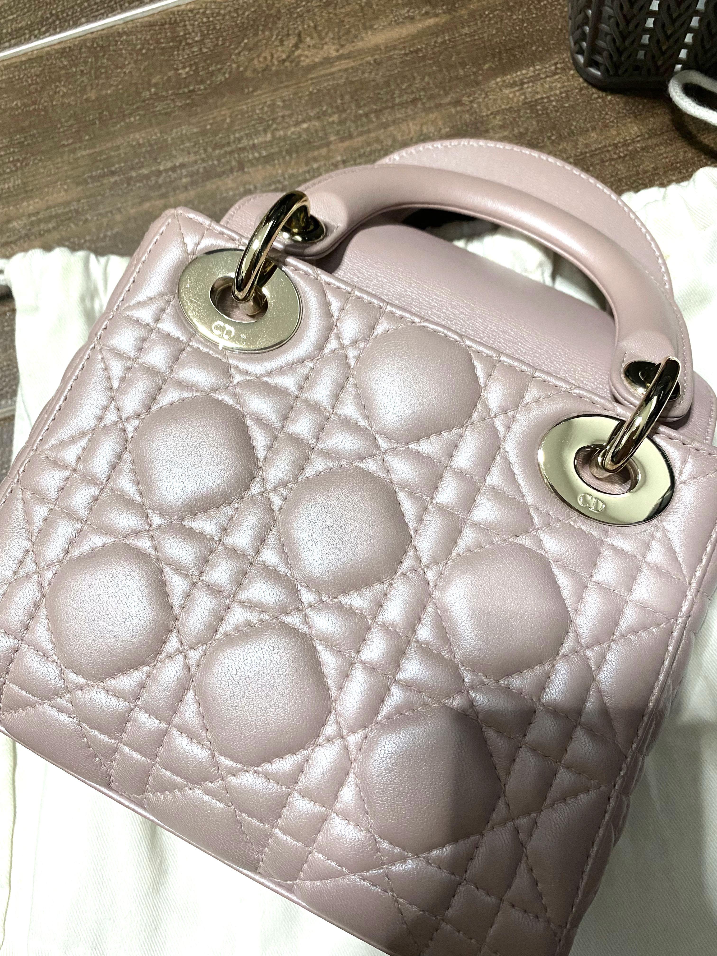 Lady Dior Mini Lotus Pink, Luxury, Bags & Wallets on Carousell