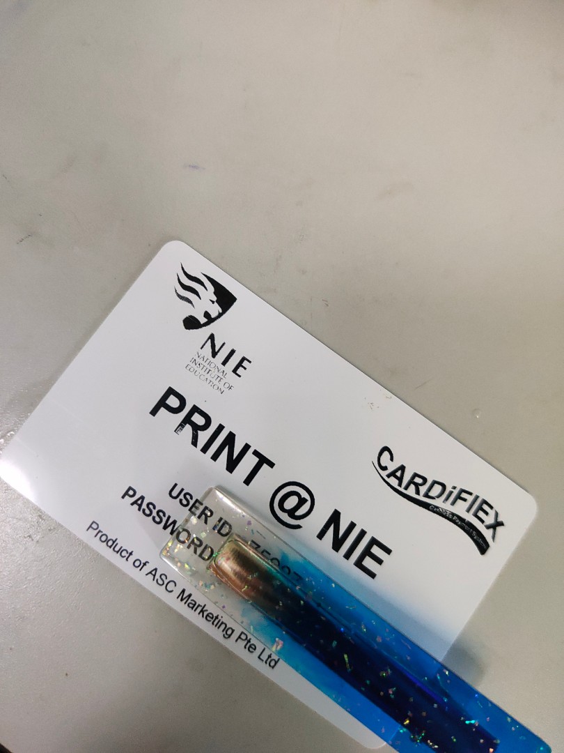 NTU NIE printer card, Computers & Tech, Printers, Scanners & Copiers on ...