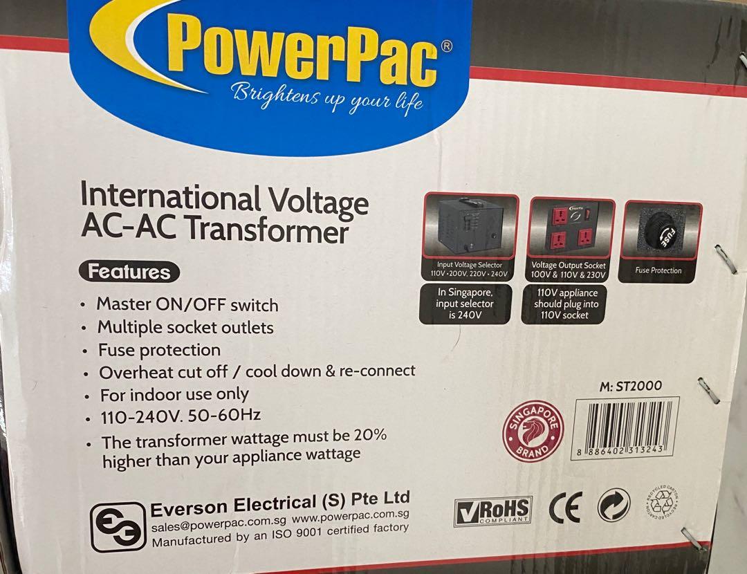 PowerPac Voltage Transformer Converter, TV & Home Appliances ...