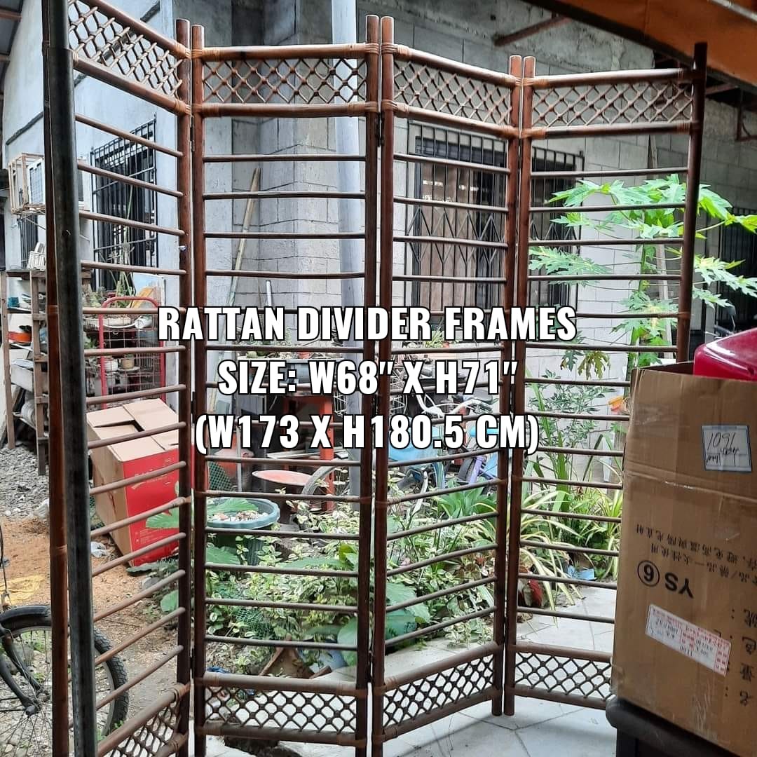 RATTAN FRAME/SKELETON FOLDABLE DIVIDER (AS-IS), Furniture & Home Living ...