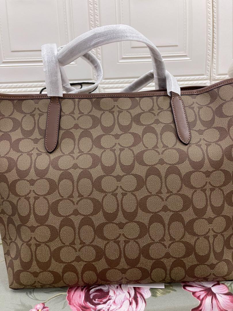 READY STOCK AUTHENTIC COACH 5696 C5696 monogram canvas totes, Women's ...