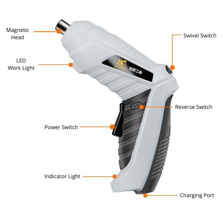 Rechargeable Cordless Pivoting Screwdriver Set Electric Screwdriver Set ...