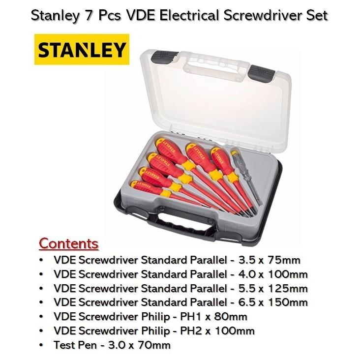 STANLEY VDE 7 PCS 1000V SCREWDRIVER SET STMT60175, Furniture & Home Living, Home Improvement ...