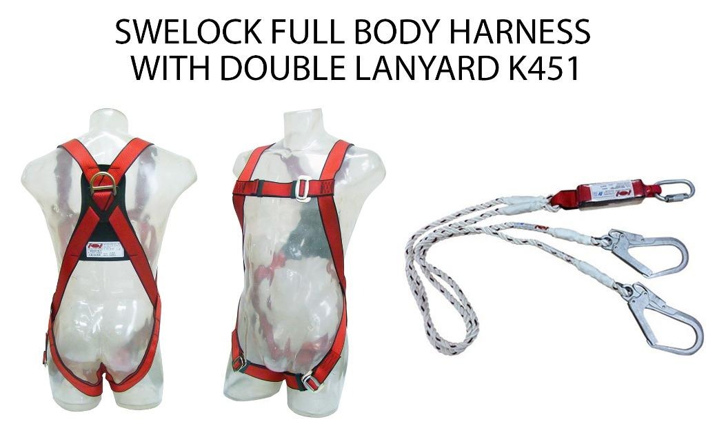 Swelock Full Set of Body Harness K451 with double lanyard K646-1 (Korea ...