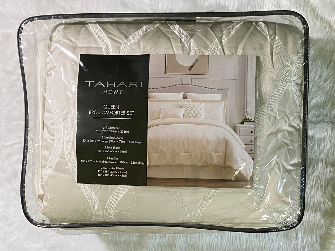 Tahari 8-pc Comforter Set Queen (White), Furniture & Home Living ...