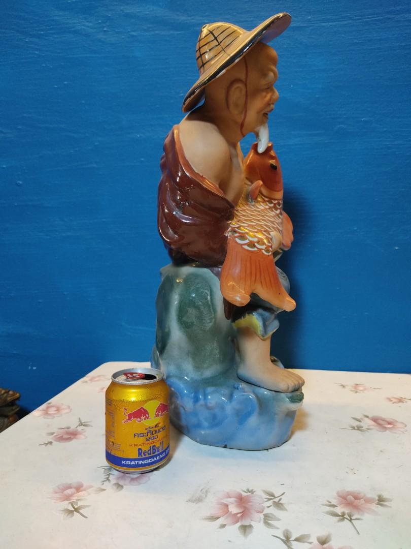 Vintage porcelain old man carry fish deco display, Hobbies & Toys ...