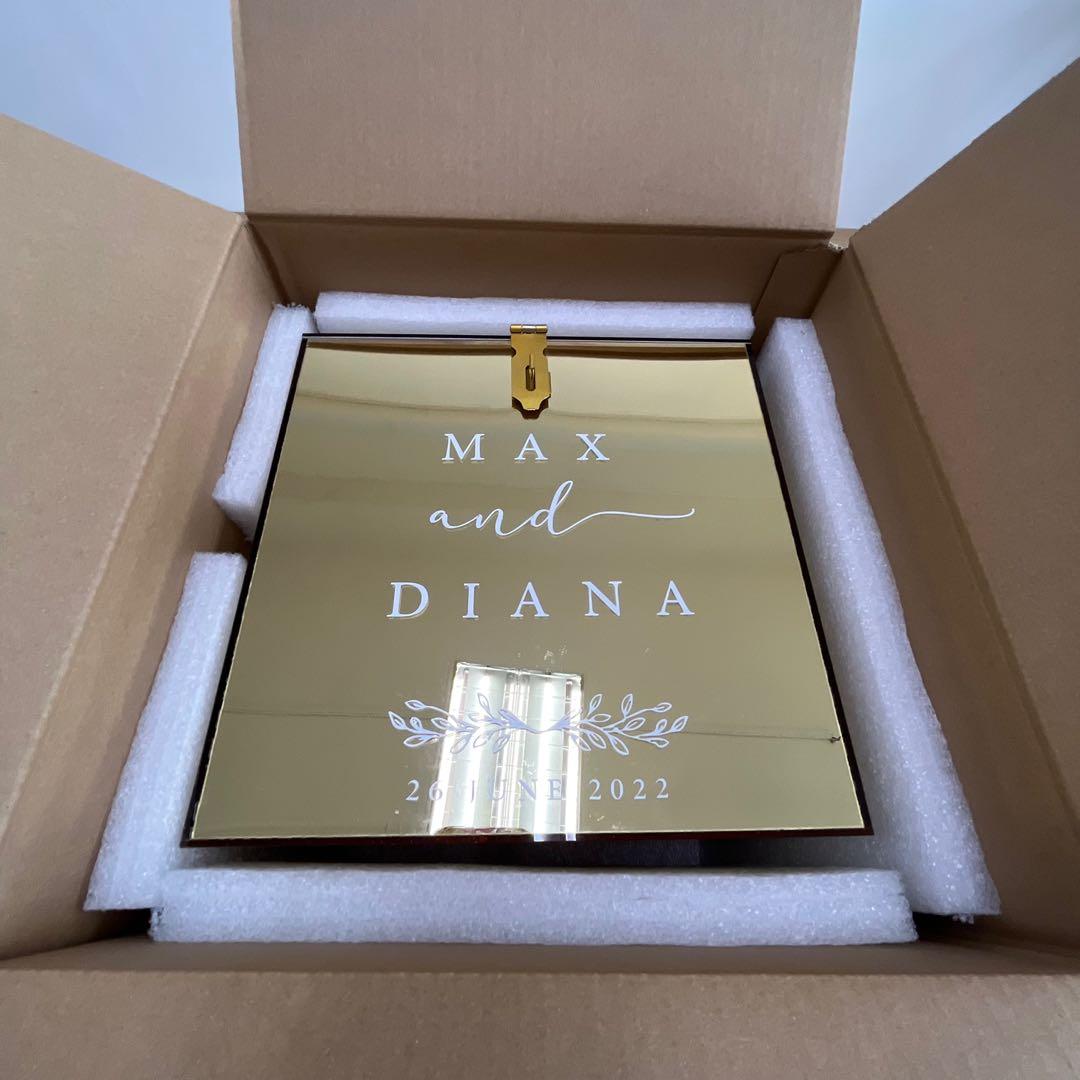 FREE Name Customised Wedding Wishing Box Angpao Money Acrylic ...