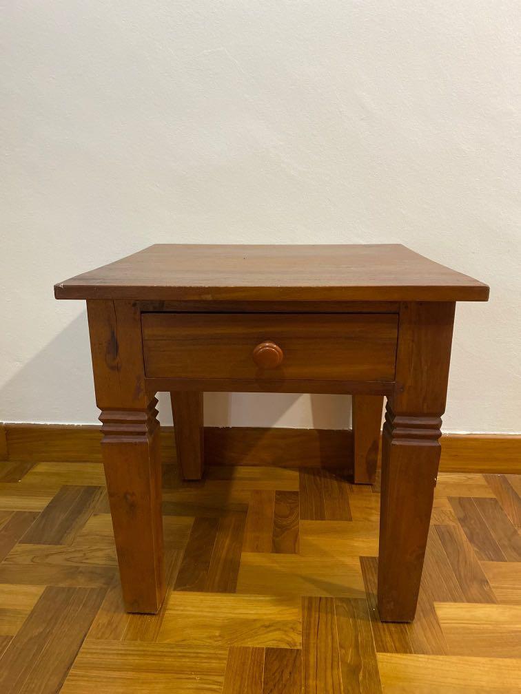 Wooden Bedside Table [Moving Sale!], Furniture & Home Living, Furniture ...