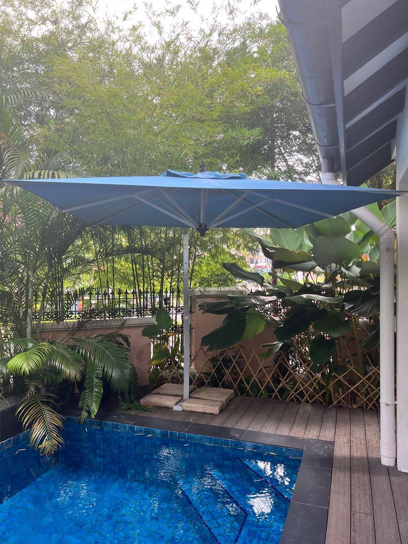 Woodline Picollo Shade Pool Umbrella, Furniture & Home Living, Outdoor ...