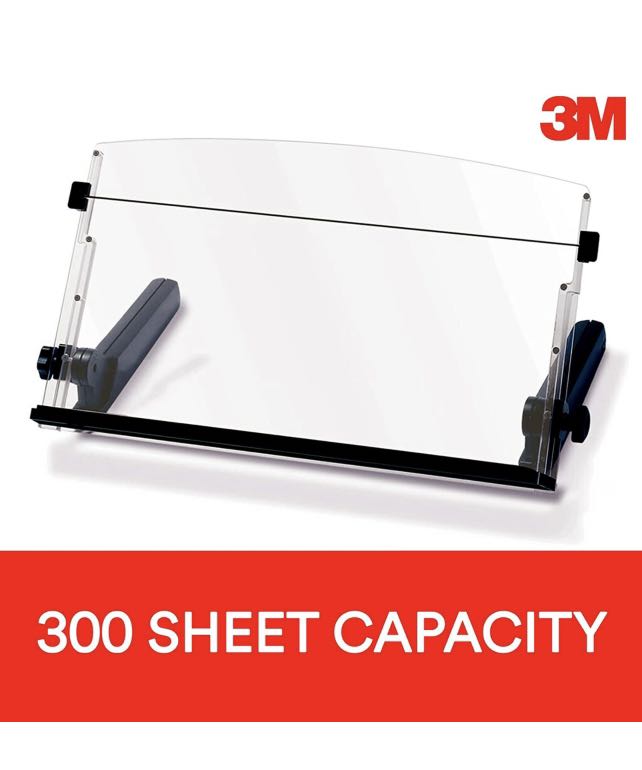 3M Adjustable Document Copy Holder, In-line with Monitor Minimizing ...