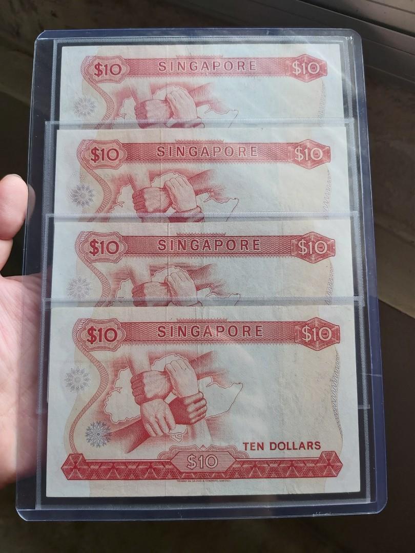 4 different signatures $10 orchid series Singapore currency dollar old ...