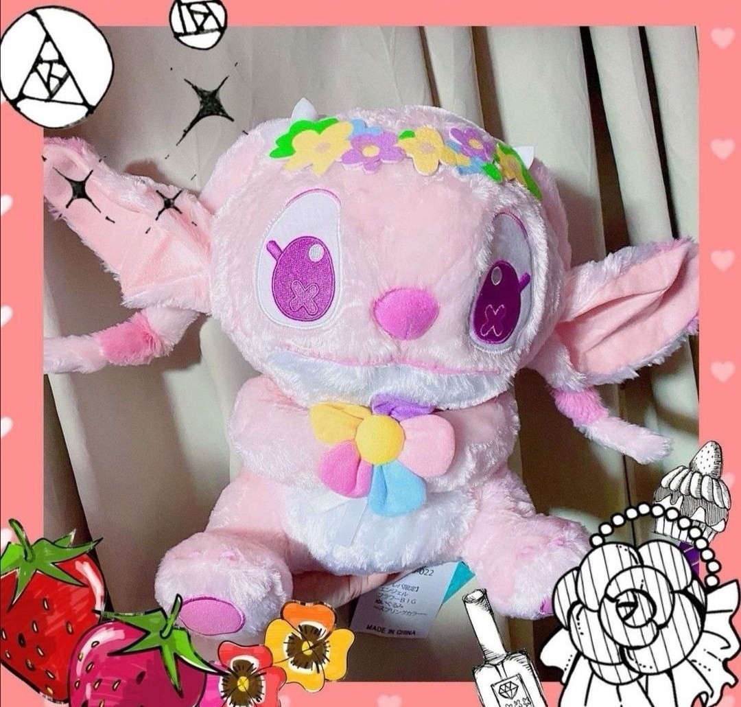 Authentic toreba Japan lilo & stitch pink floral flower cute Pink Angel ...