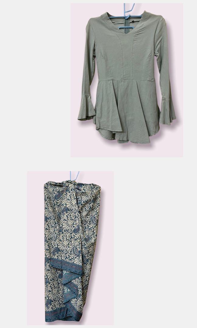 Baju Raya Kain Pario, Women's Fashion, Muslimah Fashion, Baju Kurung ...