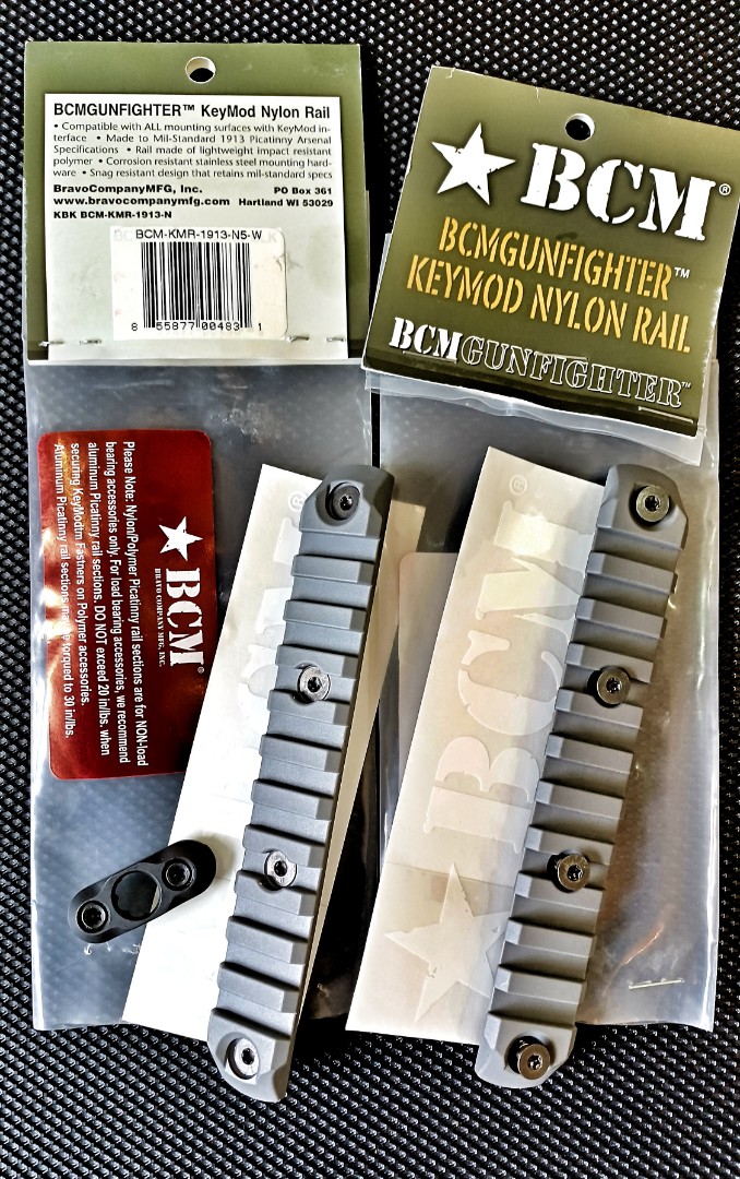 BCM® KeyMod™ 5.5 Inch Picatinny Rail Sections, Nylon, Gray & Keymod QD ...