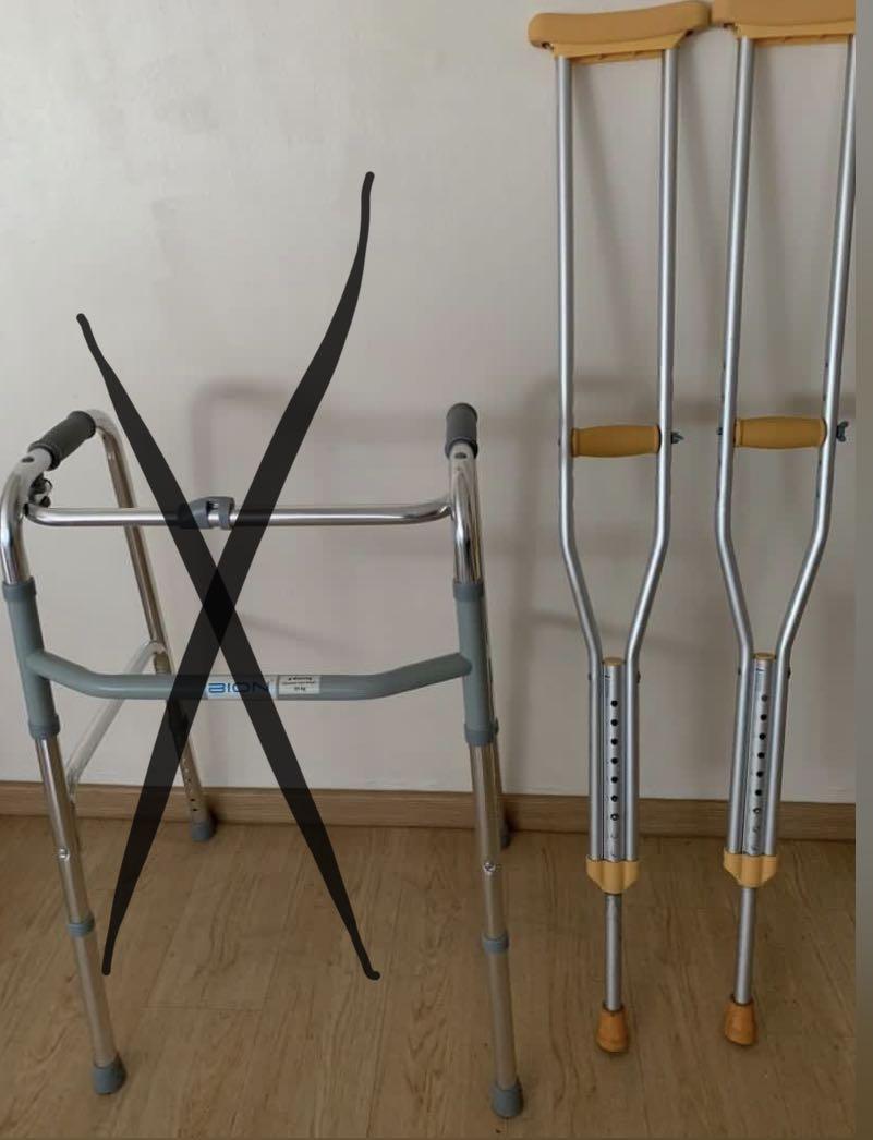 Bion walking frame and crutches, Health & Nutrition, Assistive ...
