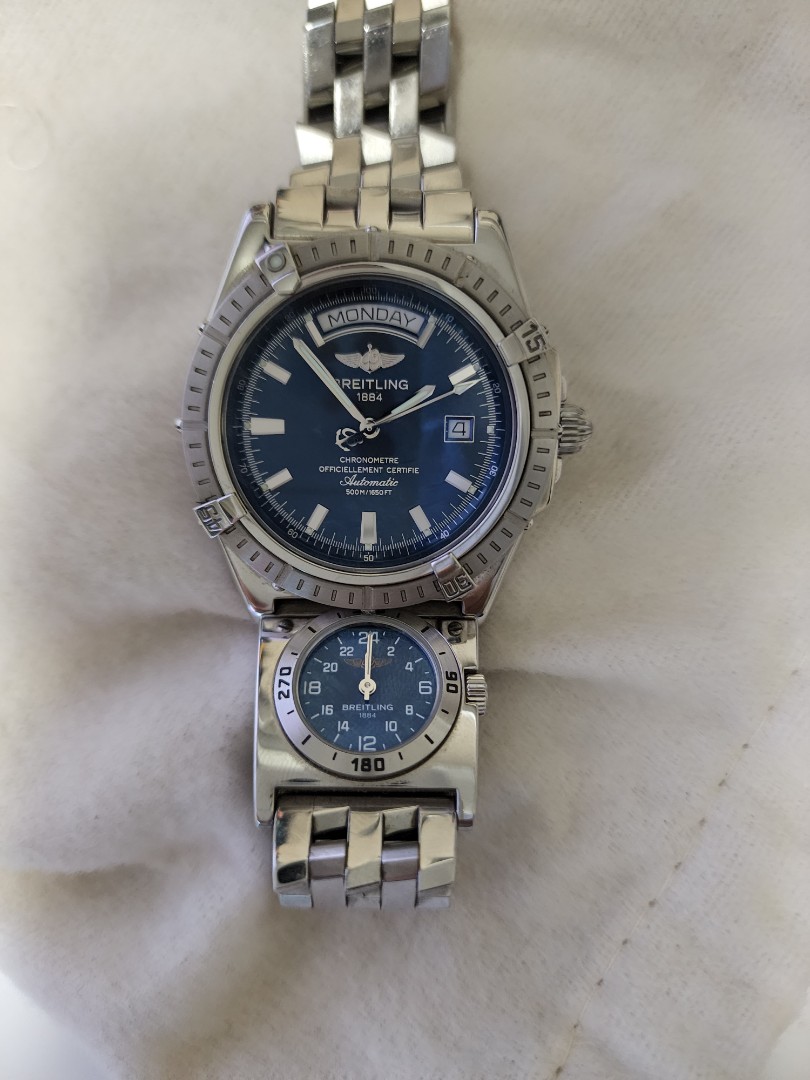 Breitling Headwind with UTC module Blue Dial, 名牌, 手錶 - Carousell