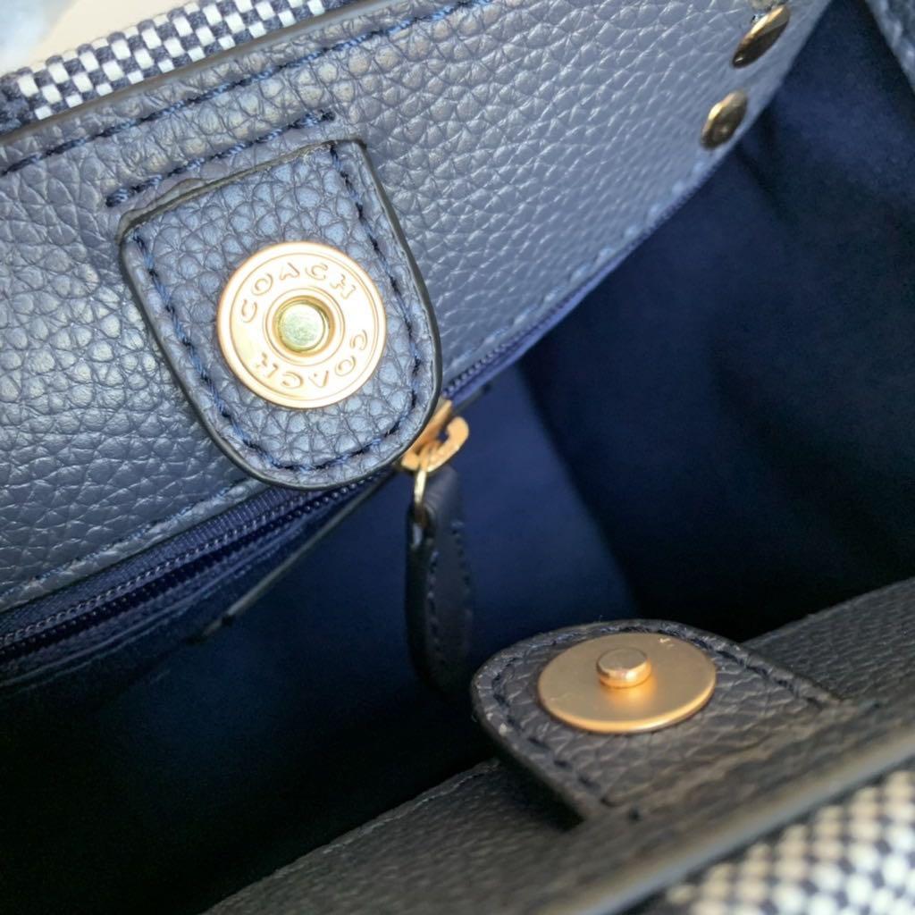 Coach Dempsey Checkered Tote Bag, Women's Fashion, Bags & Wallets, Tote ...