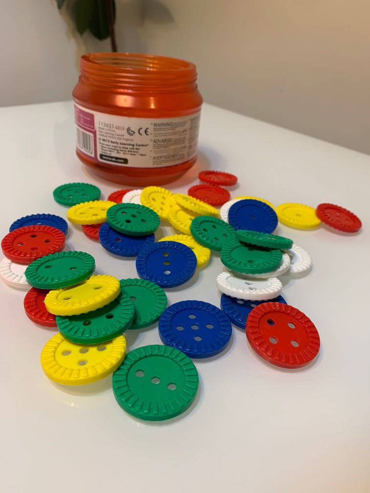 Colourfull threading discs for fine motor skills, Babies & Kids, Infant ...