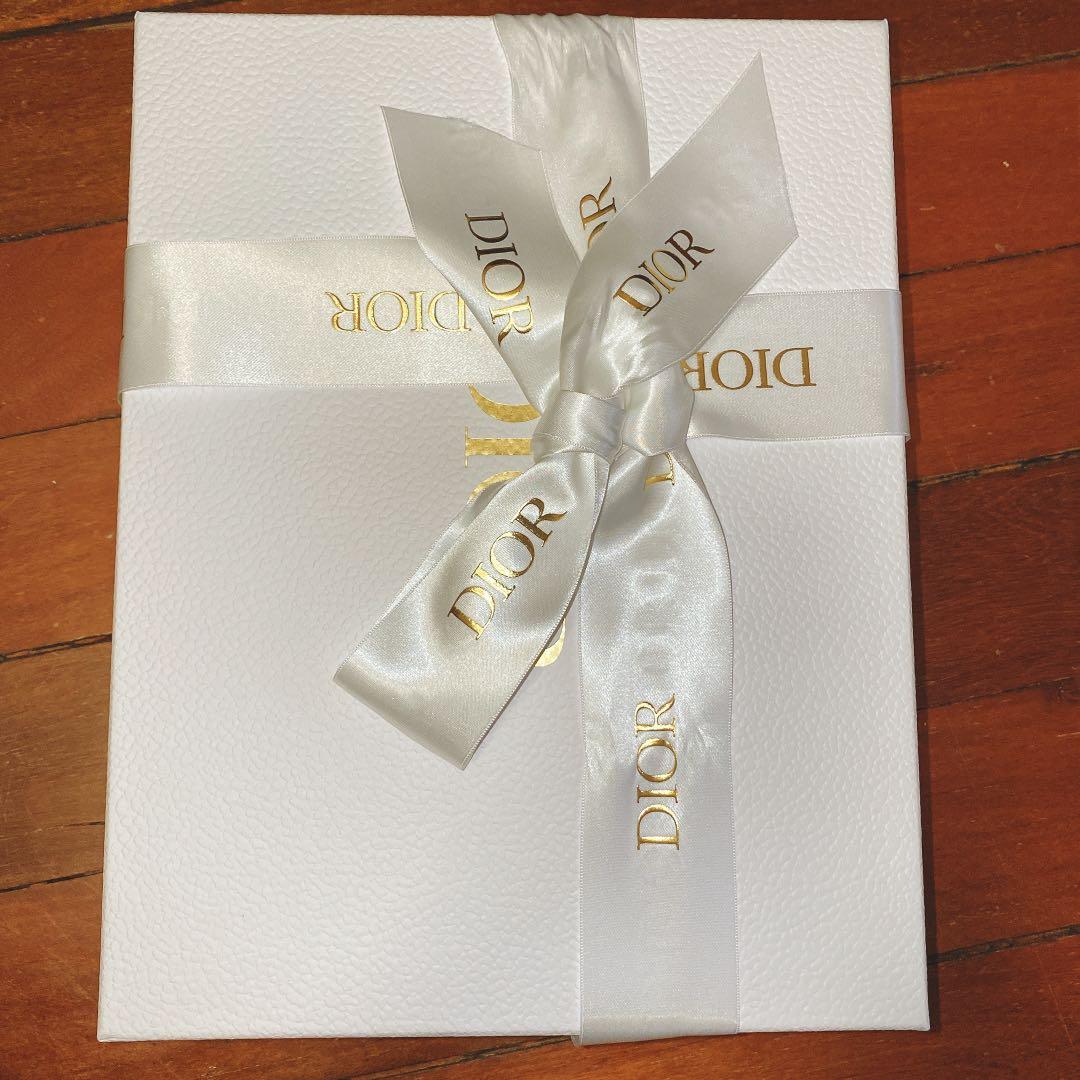 Dior Gift Box with ribbon and paper wrapping and receipt wallet (inside ...