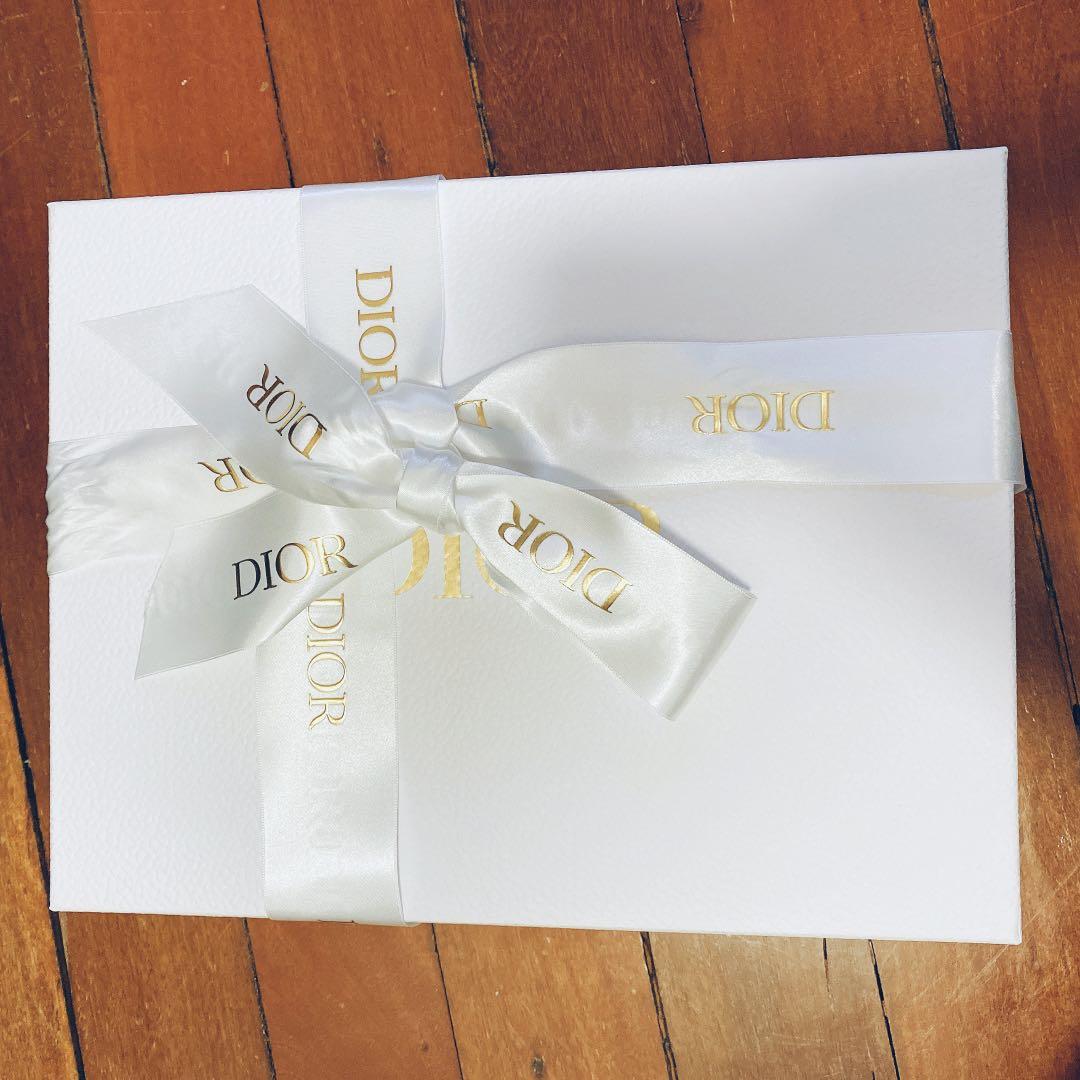 Dior Gift Box with ribbon and paper wrapping and receipt wallet (inside ...
