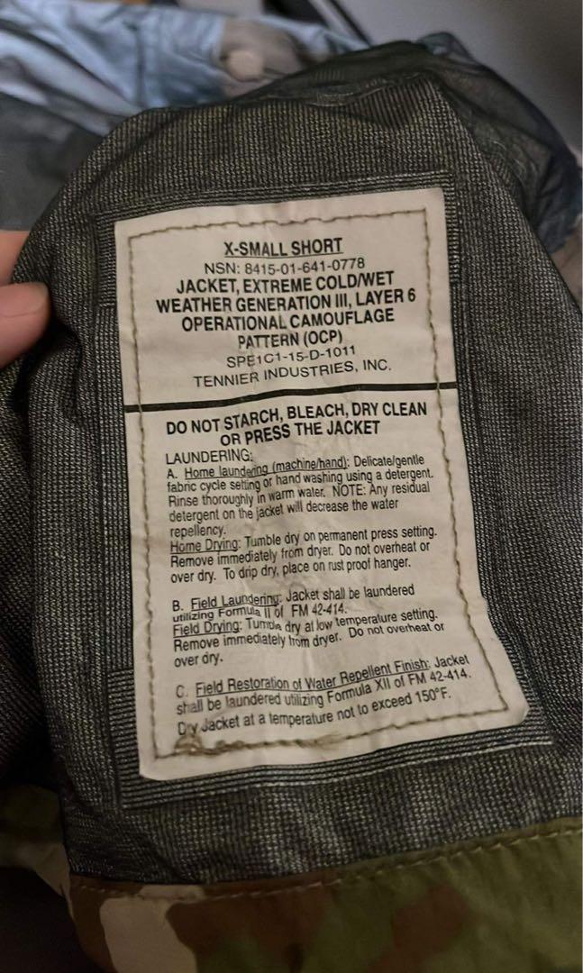 ECWCS Level 6 Goretex OCP/Multicam Jacket XS, Men's Fashion, Coats ...