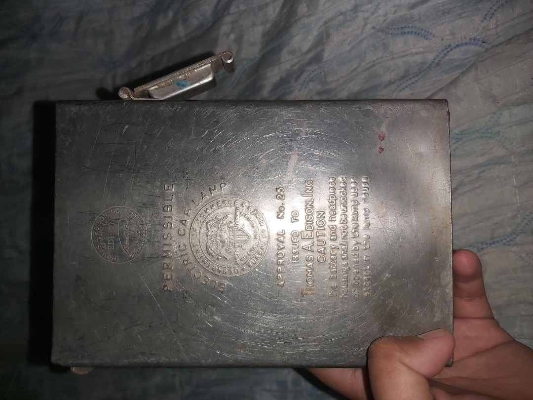 ELECTRIC CAP LAMP BATTERY CASE BY THOMAS EDISON., Hobbies & Toys ...