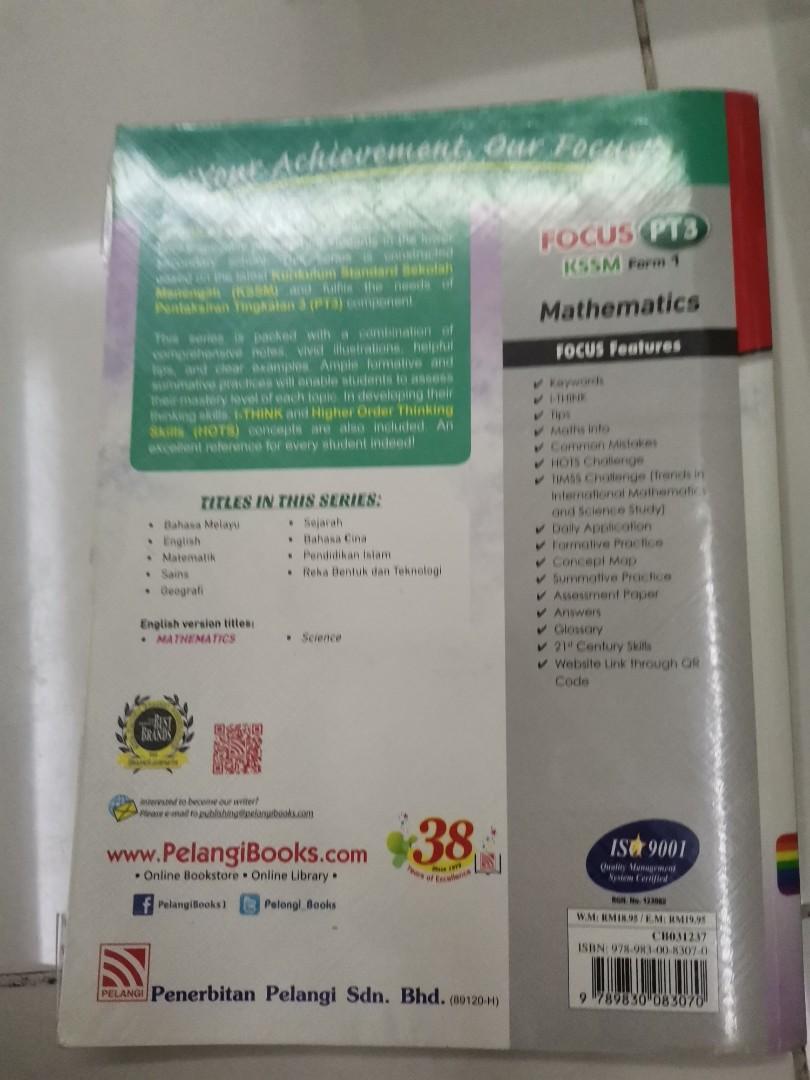 Focus Pt3 Mathematics Form 1 Kssm Hobbies And Toys Books And Magazines Textbooks On Carousell