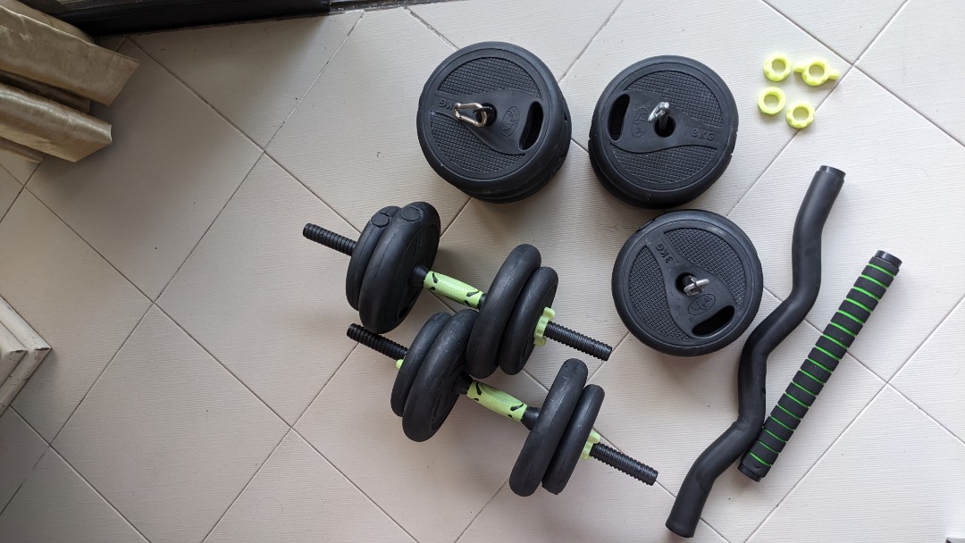 41KG Full detachable dumbbell set with holders, Sports Equipment ...
