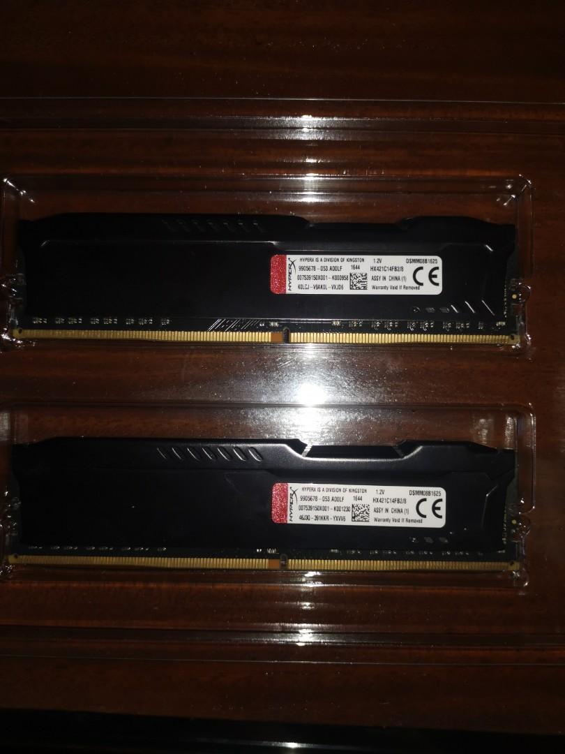 HYPER X FURY 16gb RAM STICK 2100 MHZ, Computers & Tech, Parts ...