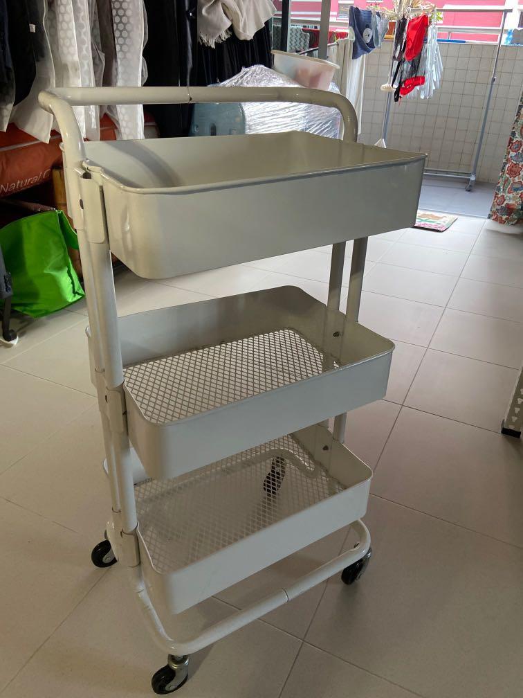 IKEA design 3 tier trolley rack with Omni wheel, Furniture & Home ...