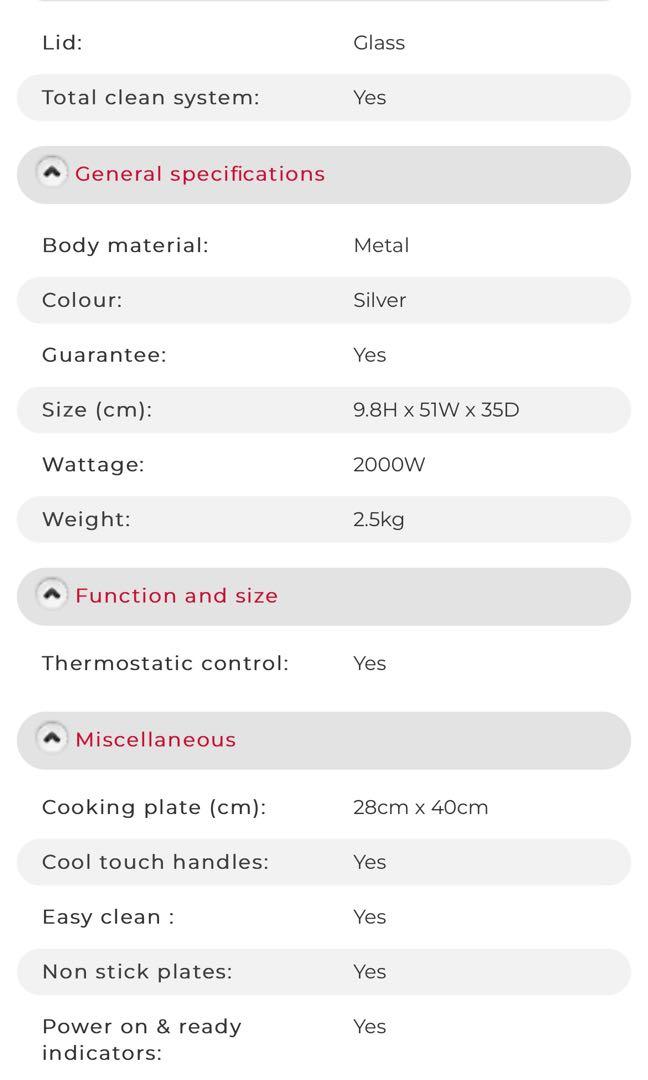 Kenwood Health Grill HG266, TV & Home Appliances, Kitchen Appliances ...