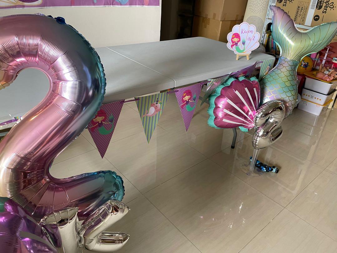 Mermaid Team Party backdrop and table side flag, Hobbies & Toys ...