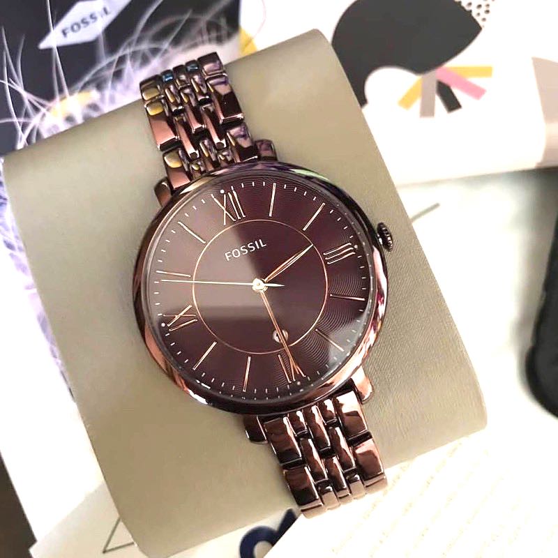Original 100% Fossil Women Maroon Es4100, Fesyen Wanita, Jam Tangan di ...