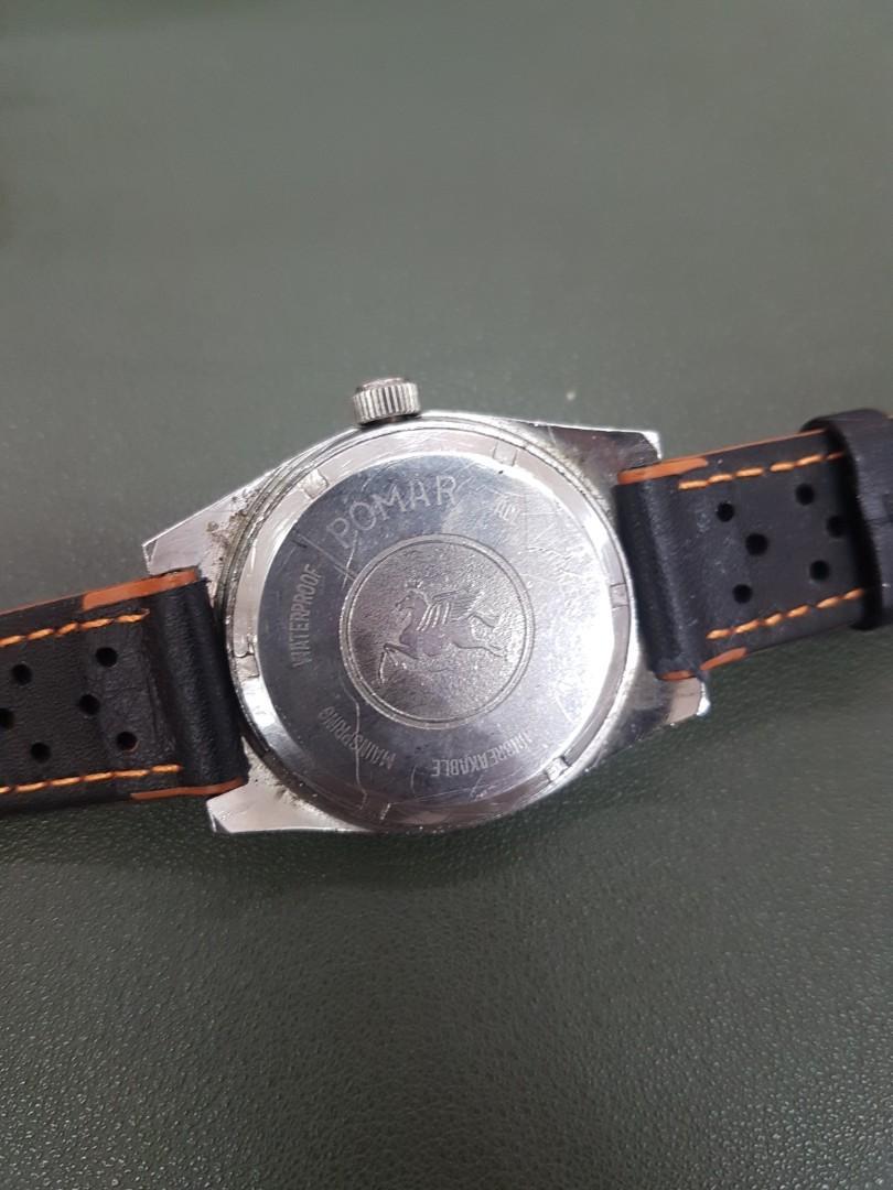 Pomar 21 Jewels Date Blue Dial Winding Vintage Watch, Luxury, Watches ...
