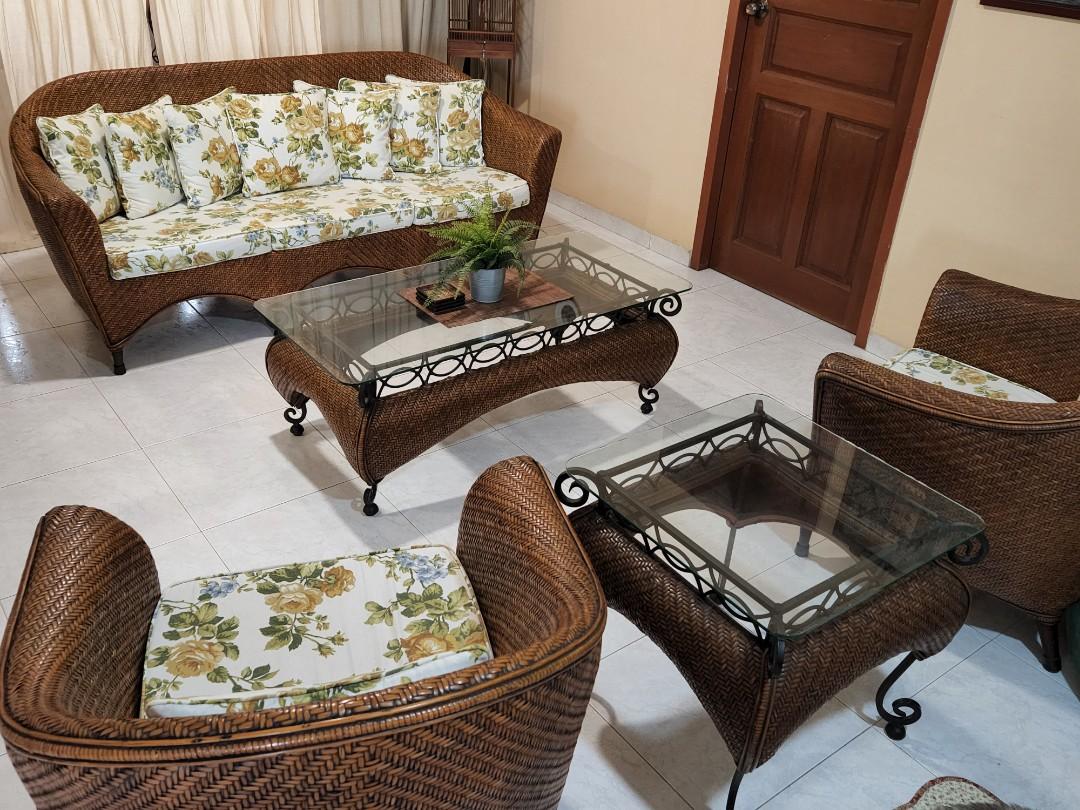 Rattan Sofa Set, Furniture & Home Living, Furniture, Sofas on Carousell