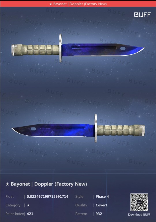 S> CSGO Bayonet doppler P4 FN see pic for float details, Video Gaming ...