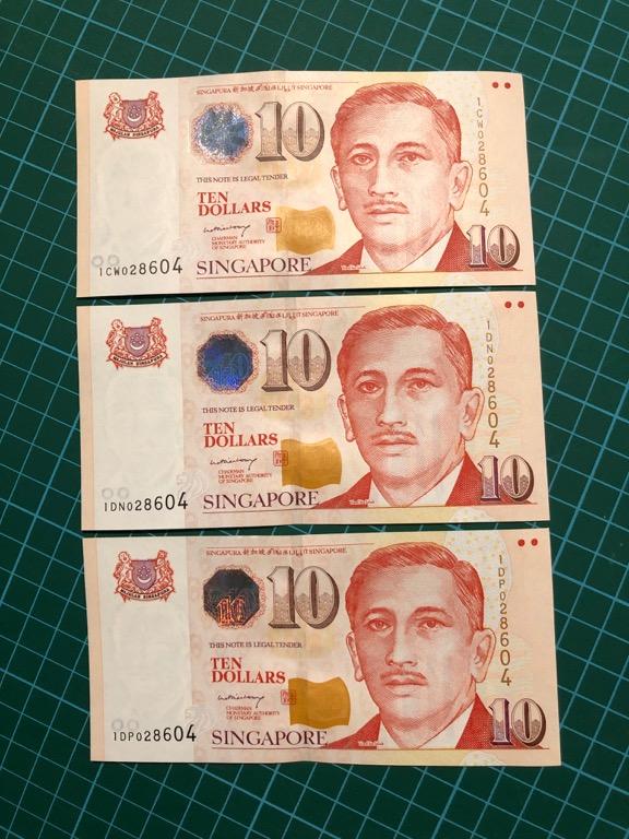 3 Same Serial Number $10 Portrait Note (Spore), Hobbies & Toys ...