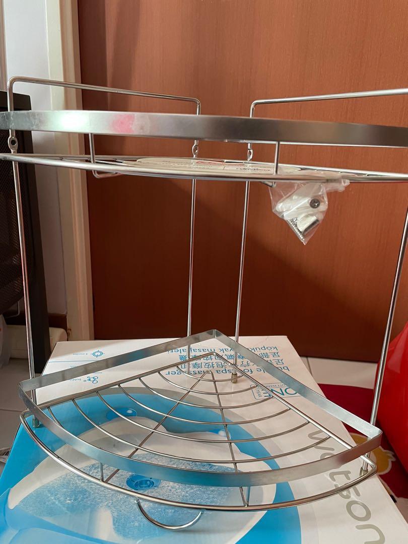 Stainless Steel Corner Rack, Furniture & Home Living, Home Improvement ...