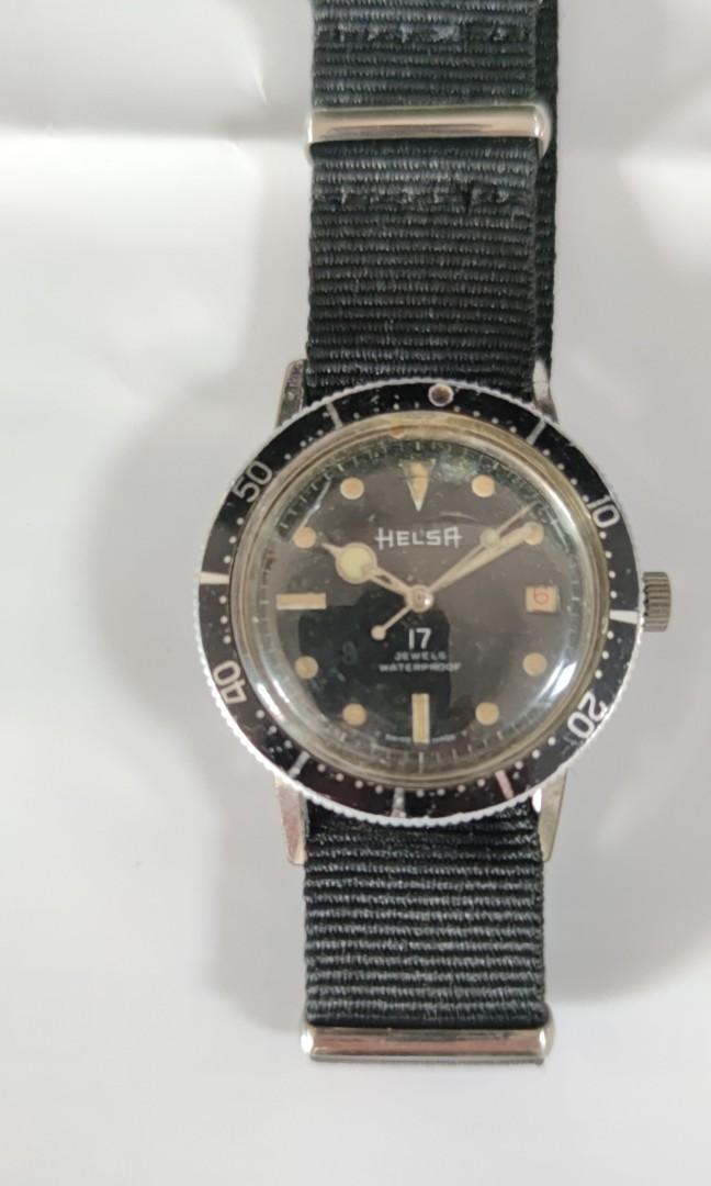 Vintage Helsa diver watch, Men's Fashion, Watches & Accessories ...