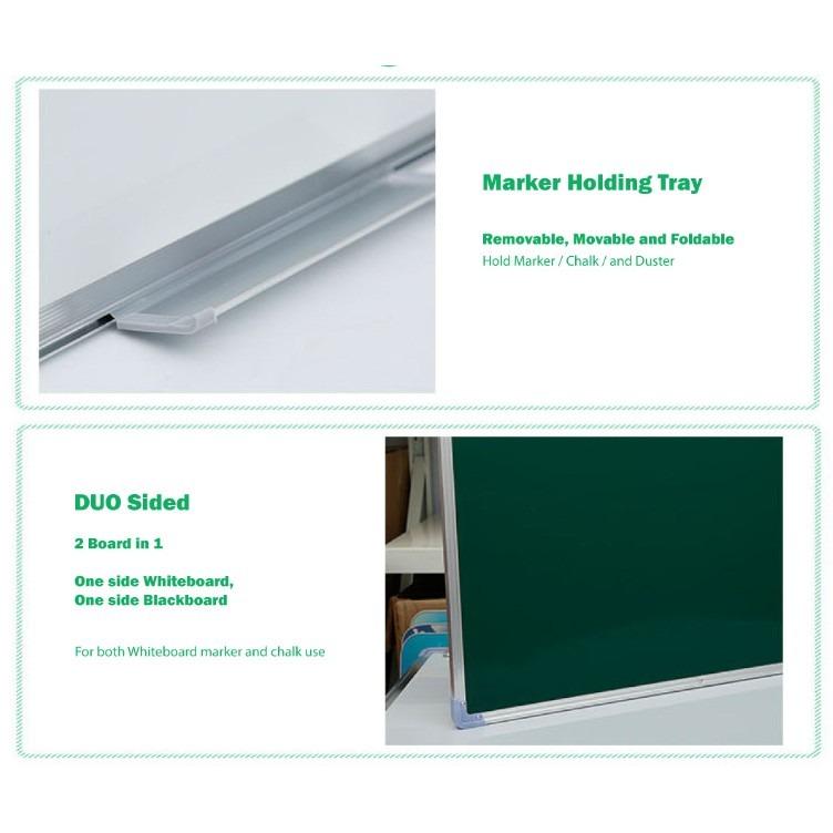 Wall Mount Duo Sided White Board - Black Board - 2 Sided Whiteboard ...