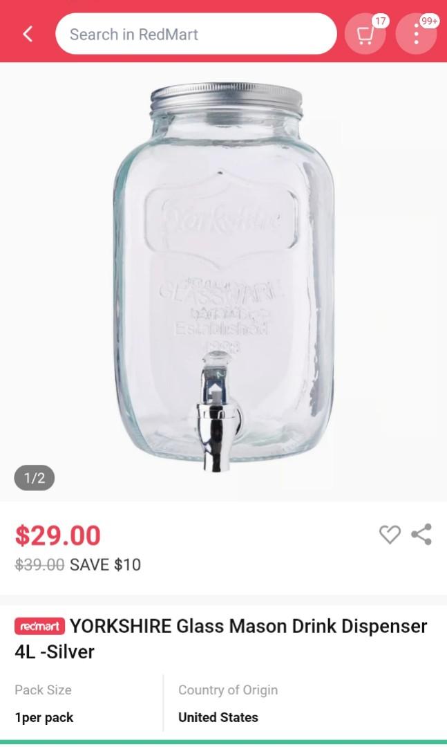 Yorkshire Glass Water Dispenser (4L Large) - Hari Raya, Furniture ...