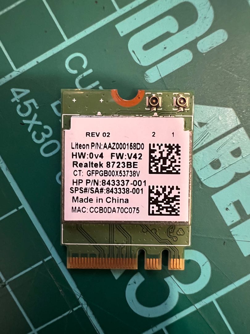 Realtek 8723BE WLAN Laptop Bluetooth Wireless WiFi Card 843337-001 ...