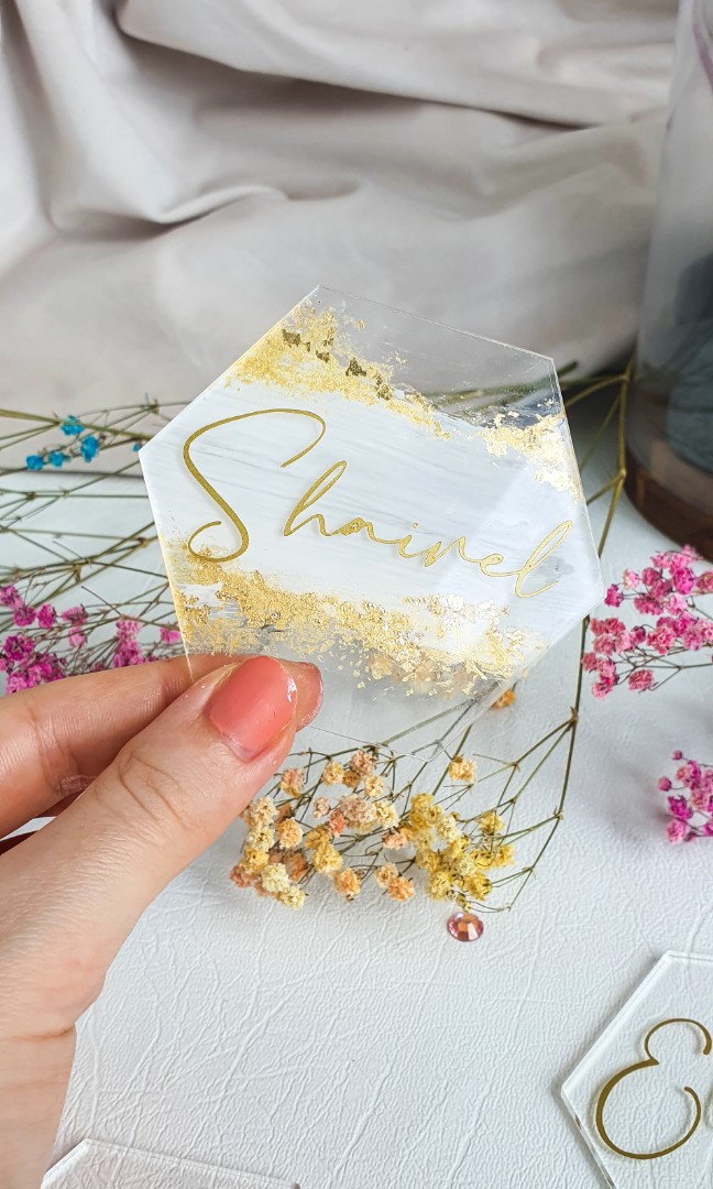 Acrylic place card placecards custom coaster personalised coaster gift ...