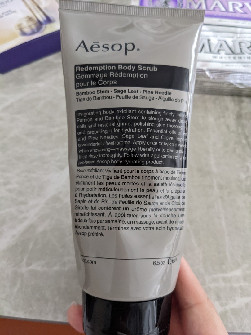 Aesop redemption body scrub 180ml, Beauty & Personal Care, Bath & Body ...