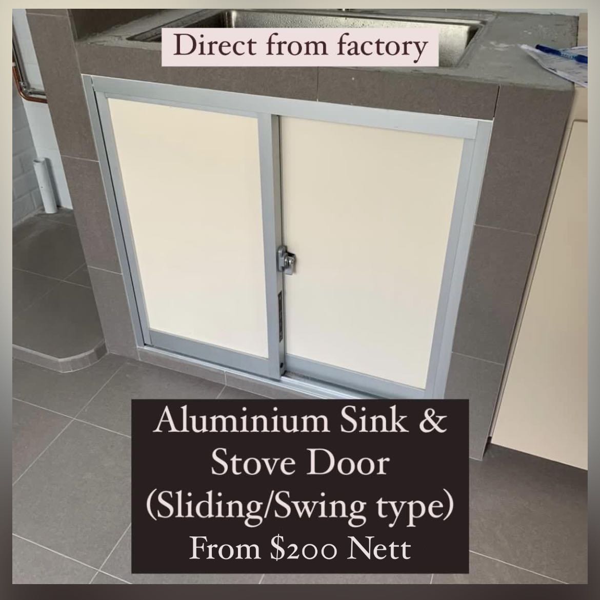 Aluminium Sliding / Swing Door (Sink/Stove/Basin), Furniture & Home ...